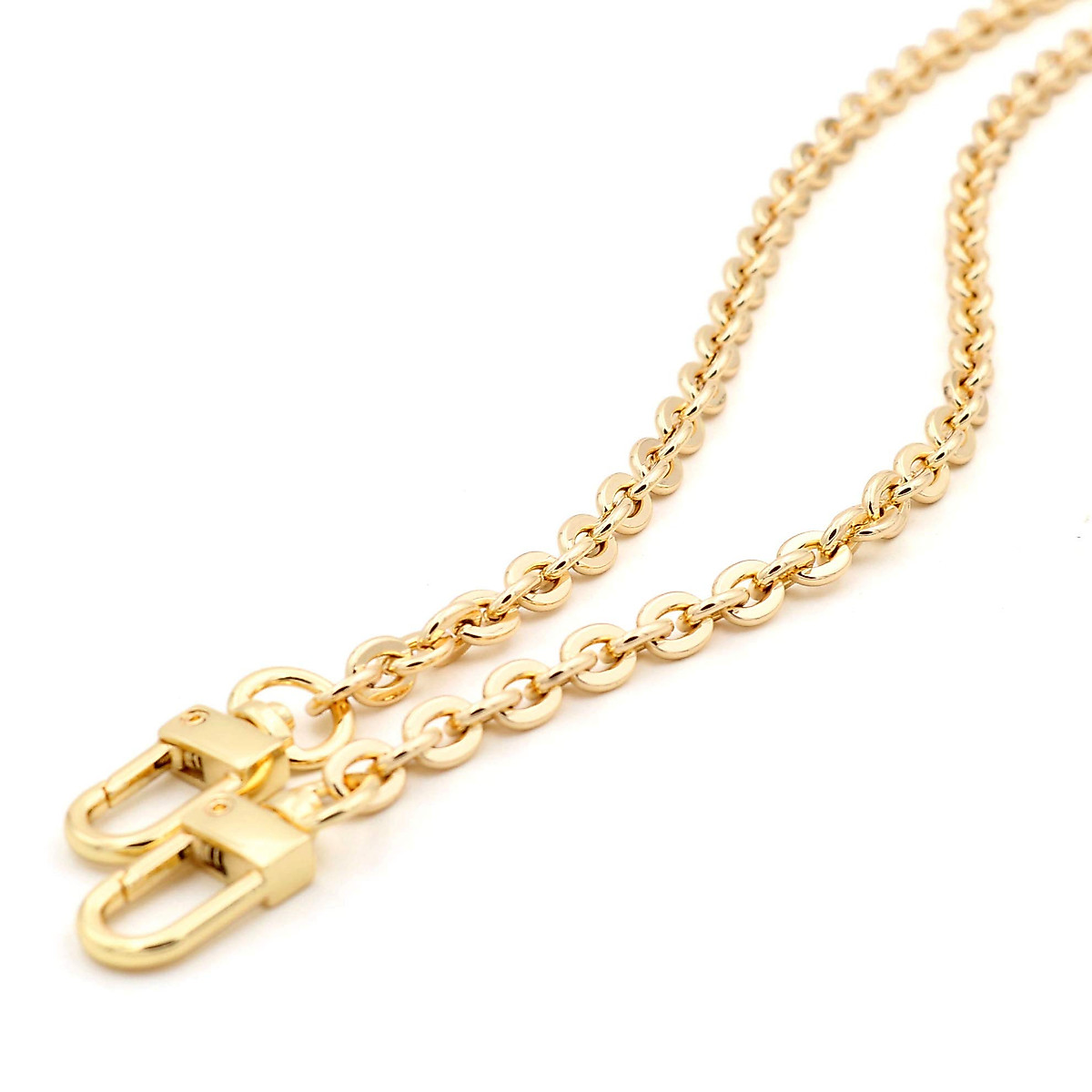 NEXT FASHION Oval Purse Chain Flat Gold Light Weight Crossbody Shoulder Strap Polished Quality - (40" / 100cm)