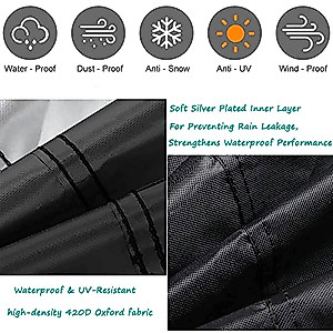 RURGLY 24x24 in Round Garden Patio Furniture Table Cover Waterproof, 420D Heavy Duty Fabric-Double, Breathable Outdoor Furniture Cover