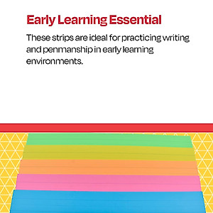 School Smart Sentence Strip, 3 x 24 Inches, Assorted Neon Colors, 90 lb, Pack of 100
