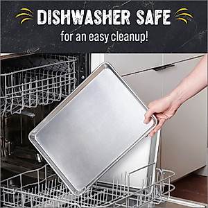 Checkered Chef Baking Sheet Set - 13" x 9.5" Stainless Steel Quarter Pans for Baking and Cooking (2 Pack)