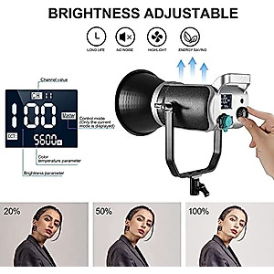 GVM 200W LED Video Light with Softbox, SD200D Photography Studio Lighting Kit with Bluetooth/DMX Control, 93000lux@0.5m 3200K-5600K Bi-Color Continuous Output Lighting for YouTube, Video, Filming