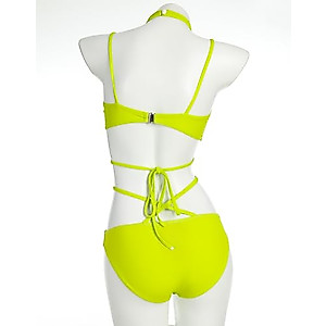 Winx Club Women's Flora Two Piece Bikini Set Swimsuit with Sarong and Choker Bathing Suit (Small) Yellow