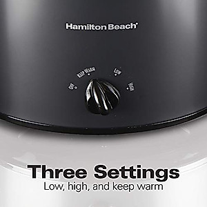 Hamilton Beach 3-Quart Slow Cooker With Dishwasher-Safe Crock & Lid, Matte Black (33231)