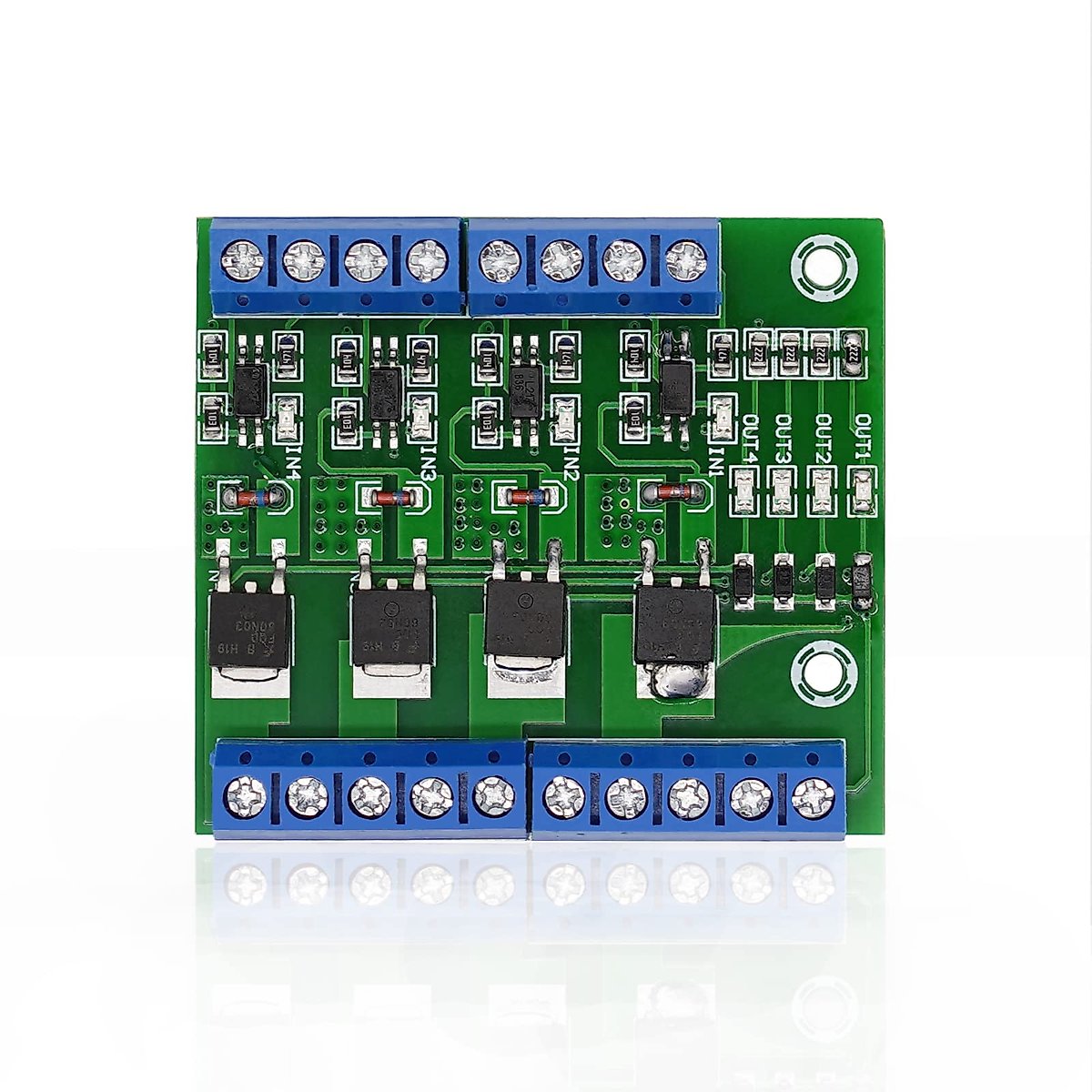 PWM MOS FET Module, 4 Channel PLC Amplifier Circuit Board 3-20V to 3.7-27VDC 10A Driver Module