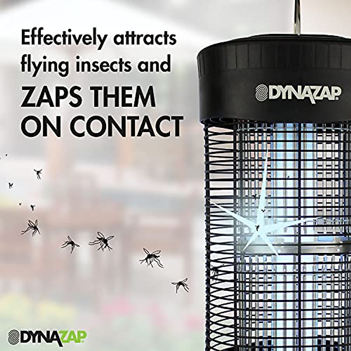 DynaZap DZ30200SR Outdoor Electronic Bug Zapper and Flying Insect Killer - All Weather Electric Mosquito Zapper Protects up to 1 Acre