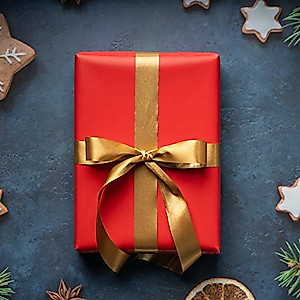 RUSPEPA Red Wrapping Paper Solid Color for Wedding, Birthday, Shower, Congrats, and Holiday - 17.5 Inches X 32.8 Feet