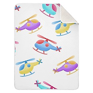 MCHIVER Watercolor Cute Helicopter Baby Blankets for Girls Boys Receiving Blankets Girl Toddler Blanket Swaddle Blankets Baby Receiving Blankets for Crib Infant Unisex Girl Newborn