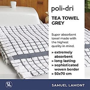 Samuel Lamont Poli Dri 100% Cotton Dish Towel - Charcoal Grey