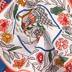 HOULIFE Women Floral Print Handkerchiefs, Vintage Flower Printing Hankies Soft Cotton Ladies Handkerchief for Wedding Party (Mixed 1-8pcs)