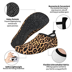 Leopard Print Man Woman's Water Shoes Quick Dry Barefoot Shoe for Beach Surfing Swim Pool