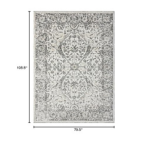 LUXE WEAVERS Euston Collection 8060 Silver 6x9 Modern Oriental Area Rug