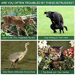 Solar Animal Repeller Outdoor,2024 Upgrade Cat Repeller Outdoor,Ultrasonic Squirrels Repellent Waterproof Dog Repeller,Deer Repellent Devices with Motion Sensor and Flashing Lights for Yard Garden