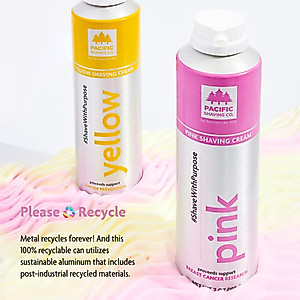 Pacific Shaving Company PINK Shaving Cream - Shave with Purpose - Safe & Natural Ingredients, Cruelty Free, Made in the USA - Pack of 2 (7 oz each)