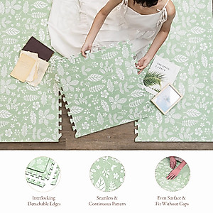 Popsykosy Premium Exercise & Baby Foam Play Mats - Stylish & Large Non-Toxic Puzzle Floor Mat - 6 Tiles - Spacious 6ft x 4ft - Peel-Resistant Reinforced - Soft, Thick, Waterproof - Olive Green