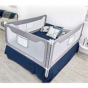 3 Sides Bed Rails for Toddlers Extra Long Twin Full Queen King Size Baby Infants Safety Guardrail with Reinforce Anchor Safety System