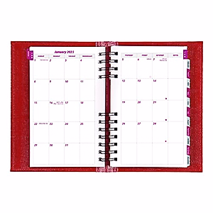 Brownline 2023 CoilPro Daily/Monthly Planner, Appointment Book, 12 Months, January to December, Twin-Wire Binding, 8" x 5", Bright Red (CB634C.RED-23)