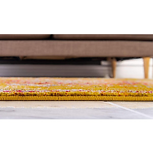 Unique Loom Penrose Collection Area Rug - Alexis (2' 2" x 6' 1" Runner, Gold/ Gray)