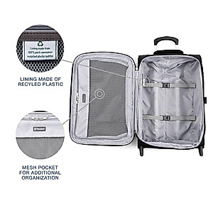 Travelpro Maxlite 5 Softside Expandable Upright 2 Wheel Luggage, Lightweight Suitcase, Men and Women, Black, Carry-On 22-Inch