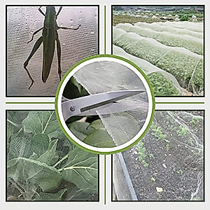 Garden Mesh Netting, Normal Plant Net Row Cover, Ultra Fine Mesh Protect Vegetable Plants Fruits Flowers Crops Greenhouse, Bird Mosquito Insect Bug Barrier Screen Mesh Netting (White, 8Ft x 24Ft)