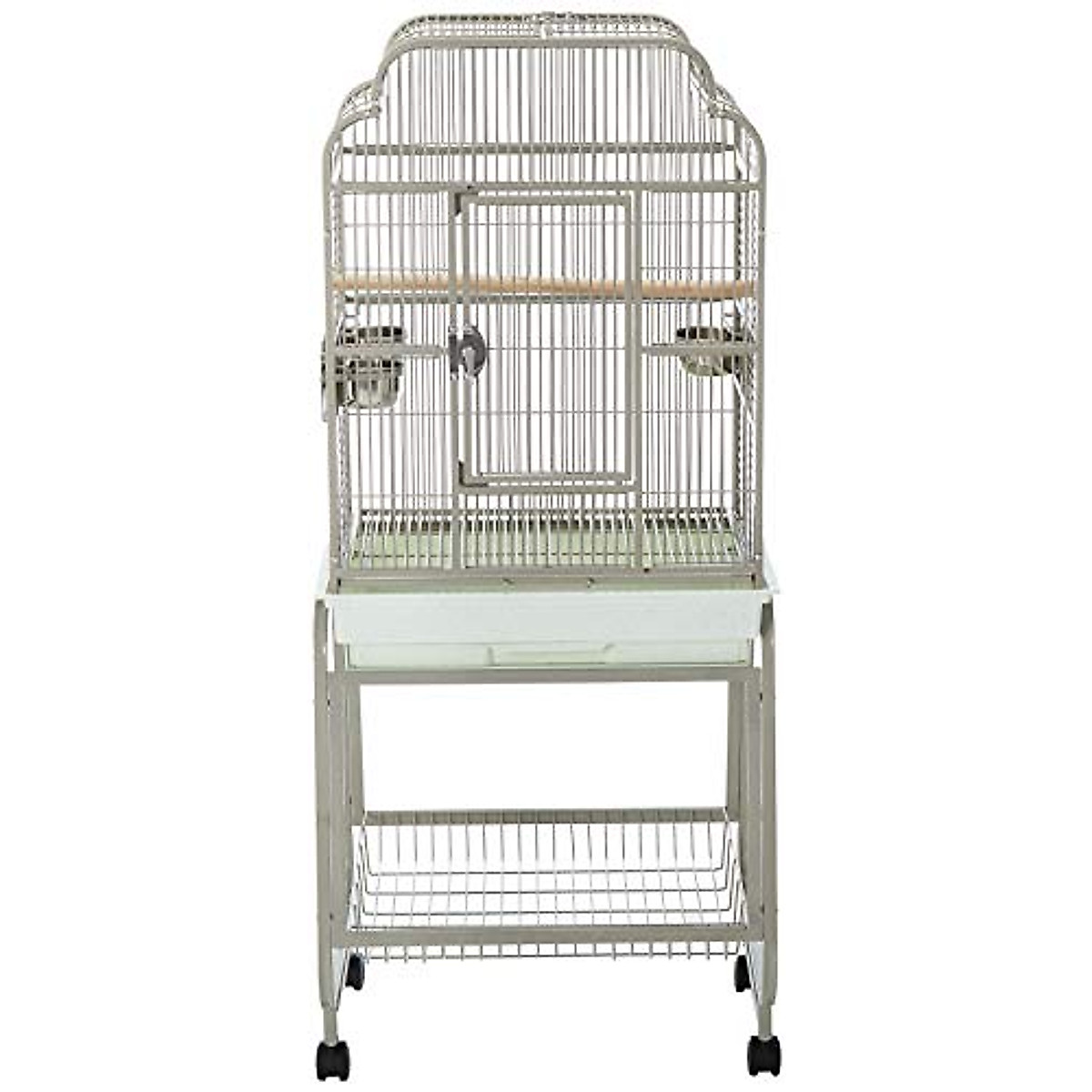 A&E Cage 782217 Platinum Open Victorian Top with Plastic Base Bird Cage, 22" x 17"