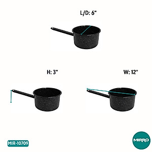 MIRRO 1.25qt Enamel Saucepan, Black