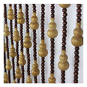 OKUOKA Beaded Door Curtains for Doorways Wood Bead String Curtain for Room Dividers -31 Strands Entrance Restaurant Screen Décor - Chinese Style - Customizable (Size : 1.2x0.8m)