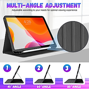 Uppuppy for iPad Air 13 Inch M2/M3, Pro 12.9 Case - Cute Women Girls Girly Aesthetic Floral Pencil Holder Folio Cover for Apple Air 13" 2024/2025, Pro 6th/5th/4th/3rd Generation Case