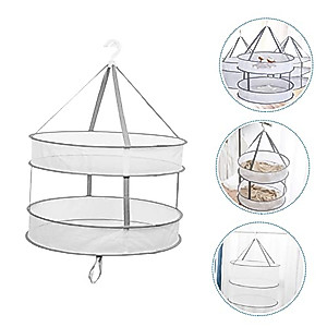 Alipis 2pcs Double Clothes Basket Collapsible Laundry Drying Rack c fold Towels Foldable Laundry Rack Towels Drying Hanger Underwear Drying Hanger Foldable Cloth Dryer Towels Drying net