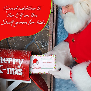 Censen 30 Pcs Boxed Christmas Cards 4 x 6 Inch Official Elf Reports Card Bulk Xmas Note Cards Stationary Holiday Christmas Gifts for Santa Winter Student Kid