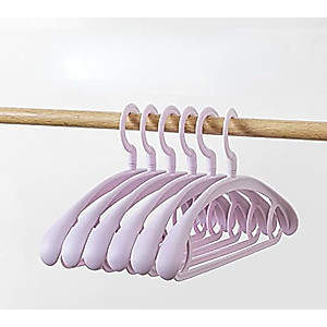 HighLandy Plastic Clothes Hanger Household Traceless Clothes Hanger Anti Slip Clothes Support Adult Clothes Rack Storage Clothes Rack Purple