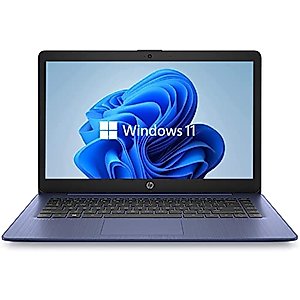 HP Newest 14" HD Laptop, Windows 11, Intel Celeron Dual-Core Processor Up to 2.60GHz, 4GB RAM, 64GB SSD, Webcam, Dale Pink(Renewed) (Dale Blue)