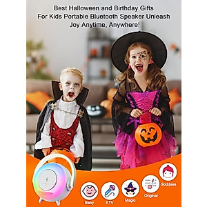 Depulat Kids Bluetooth Speaker with Lights 15W Portable Wireless Charging Speaker Dimmable Night Light Best Birthday Music Gifts for Teenagers -Bedroom, Office and Home Decor(Without Battery)