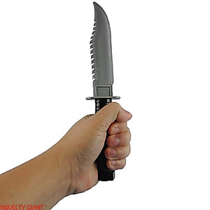 Novelty Plastic Hunting Knife Cleaver Prop Silver