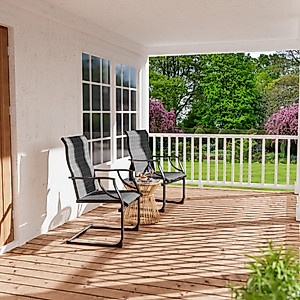 UDPATIO Patio Dining Chairs Set of 2, High Back Patio Chairs in All Weather Breathable Textile Fabric, Outdoor Furniture Chairs for Deck, Lawn, Garden, Backyard(Grey)