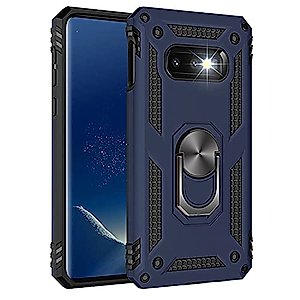 S10e Phone Case Military Grade Heavy Duty Armor Rugged Dual Layer Full Body Shockproof Screen Camera Protection Built-in Ring Kickstand Magnetic S10e 5.8" Phone Hard Back Cover for Men Women Blue