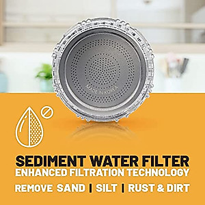 QPD Bathroom and Kitchen Water Faucet Filter System and Replacement Filter with 7 Adapters + 3 Exclusive for Pull-Out Faucet and Aerator (Sediment Water Filter) and 6 Replacement Sediment Filters