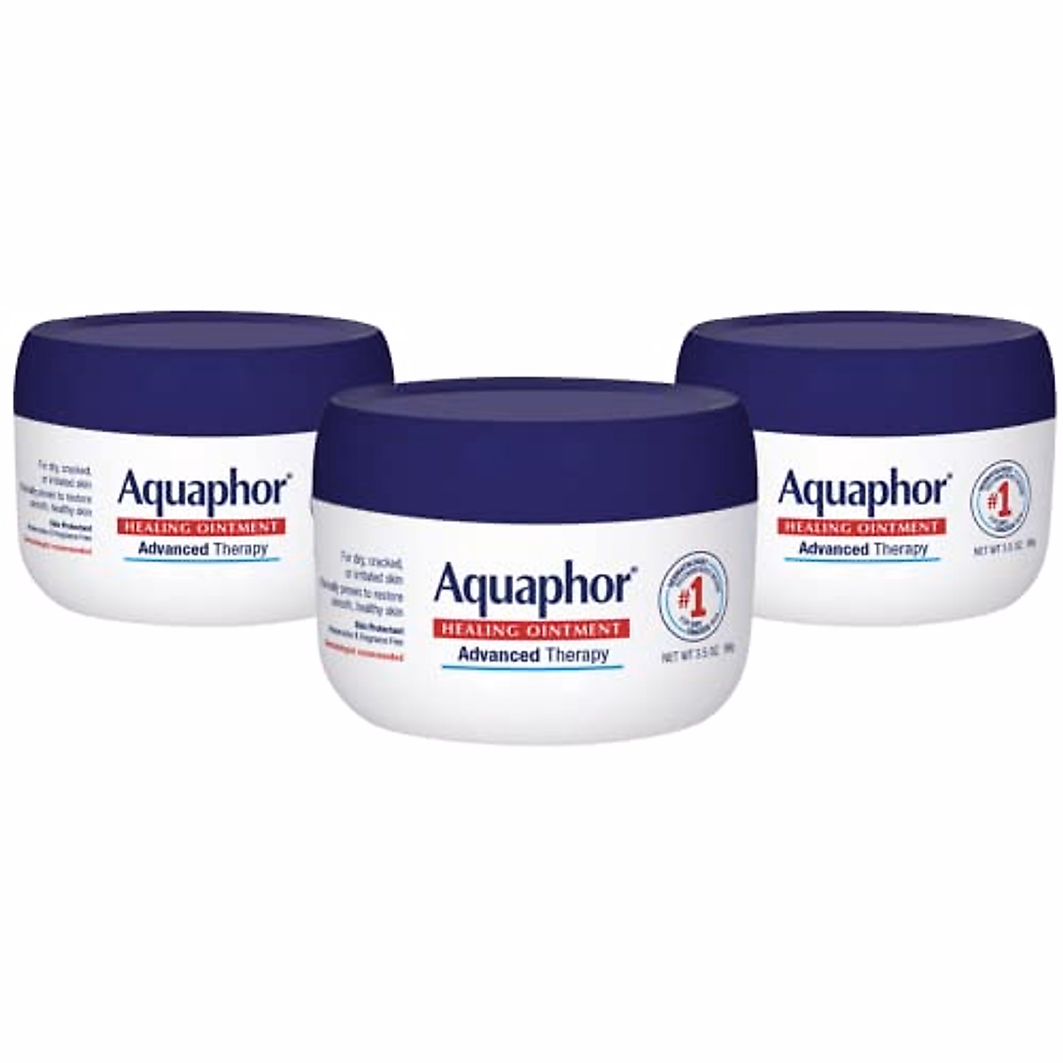 Aquaphor Healing Ointment Advanced Therapy Skin Protectant, Body Moisturizer for Dry Skin, Minor Cuts and Burns, Dry Cuticles, Cracked Heels, Hands and Lips, 3.5 Oz Jar