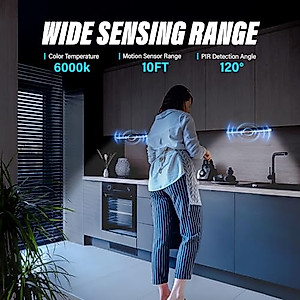 KIFACI Under Cabinet Lighting Indoor Rechargeable 12 Inch, 2 Pack Motion Sensor Under Cabinet Lighting Lights for Kitchen, Stair Wall Closet Light Indoor