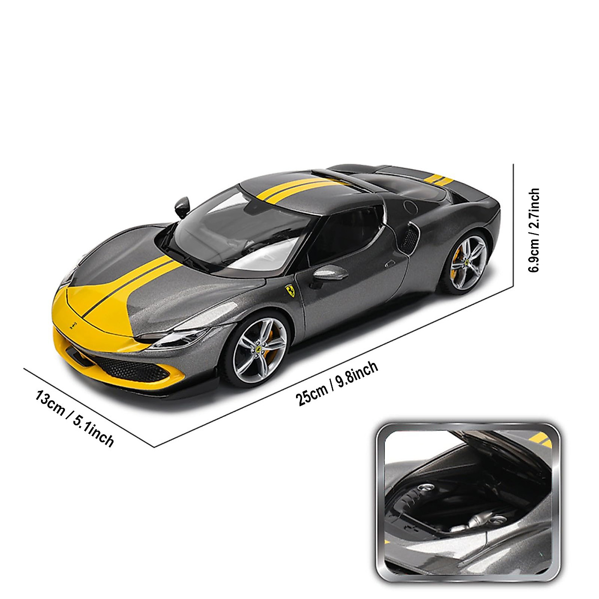 HTLNUZD Bburago 1/18 2023 Alloy Car for Ferrari 296 GTB ASSETTO FIORANO Die Casting Simulation 1:18 Super Model Car Collectible