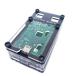 C4Labs DRPi-3.5NSX Nextion Screen Case – Raspberry Pi 3 B+, Duplex MMDVM v1.0, and Enhanced 3.5" Nextion Screen (Included) ~ Black Ice (Black)