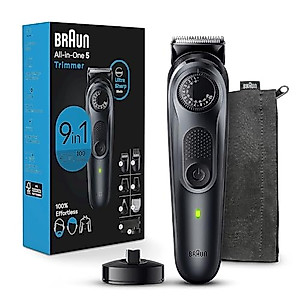 Braun All-in-One Style Kit Series 5 5490, 9-in-1 Trimmer for Men with Beard Trimmer, Body Trimmer for Manscaping, Hair Clippers & More, Ultra-Sharp Blade, 40 Length Settings, Waterproof