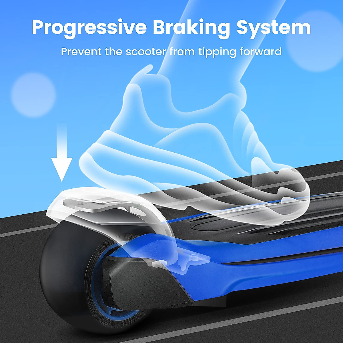 TONBUX Kids Scooter for Age 3-12, Toddler Scooter with 4 Adjustable Heights, Light Up 3-Wheels Scooter, Shock Absorption Design, Lean to Steer, Balance Training Scooter for Kids - Blue