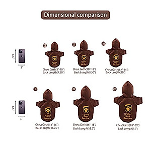 Paiaite Brown Chihuahua Dog Hoodie Winter Small Dog Sweatshirt with Leash Hole Warm Pet Clothes for Puppy Dog Sweater Coat Clothing United Dog Service M