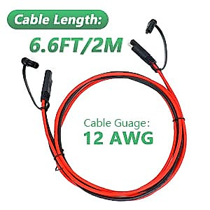 JXMXRPV SAE to SAE Extension Cable 12AWG 6FT, SAE Extension Cable Quick Disconnect Connector with SAE Polarity Reverse Adapter Trolling Motor RV Battery Motorcycle Cars Tractor (12AWG 6FT)