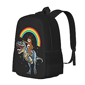 ALIFAFA Cute Sloth Ride Dinosaur School Backpack Rainbow Galaxy Bookbag for Boys Girls Elementary Middle High College School Casual Travel Bag Computer Laptop Daypack Rucksack, 17 Inch