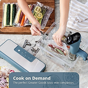 Greater Goods All-In-One Vacuum Sealer Kit - Start Sealing & Saving Today with a Powerful, Fast Sealer that comes with Sealer Bags and Accessories (Stone Blue)