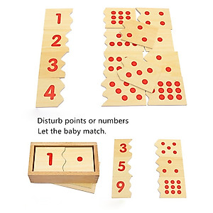 Leader Joy Montessori USA Montessori Math Materials Number Puzzle 1-10 for Preschool Early Learning Tool