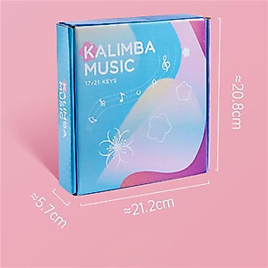 LKJYBG 21-Tone Kalimba with Piano Box,Cherry Blossoms Shape Thumb Piano Acrylic Finger Piano Gifts with Tune Hammer Study Instruction Digital Audio Tone Key Sticker for Kids and Adults Beginners