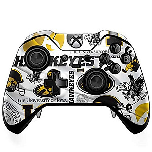 Skinit Decal Gaming Skin Compatible with Xbox One Elite Controller - Officially Licensed University of Iowa Iowa Hawkeyes Pattern Design