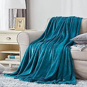 Hansleep Fleece King Size Blanket for Bed Teal, Super Soft Flannel Fuzzy King Size Blanket, Plush Cozy Blanket for All Seasons, Teal, King 90x108 Inches